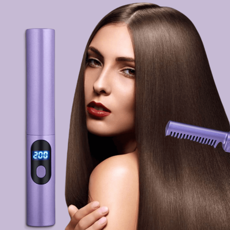 Mini Cordless Hair Straightening Curl Comb