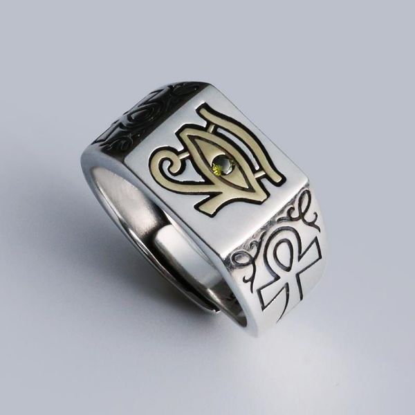 Sterling Silver Egypt Evil Eye Protection Ring