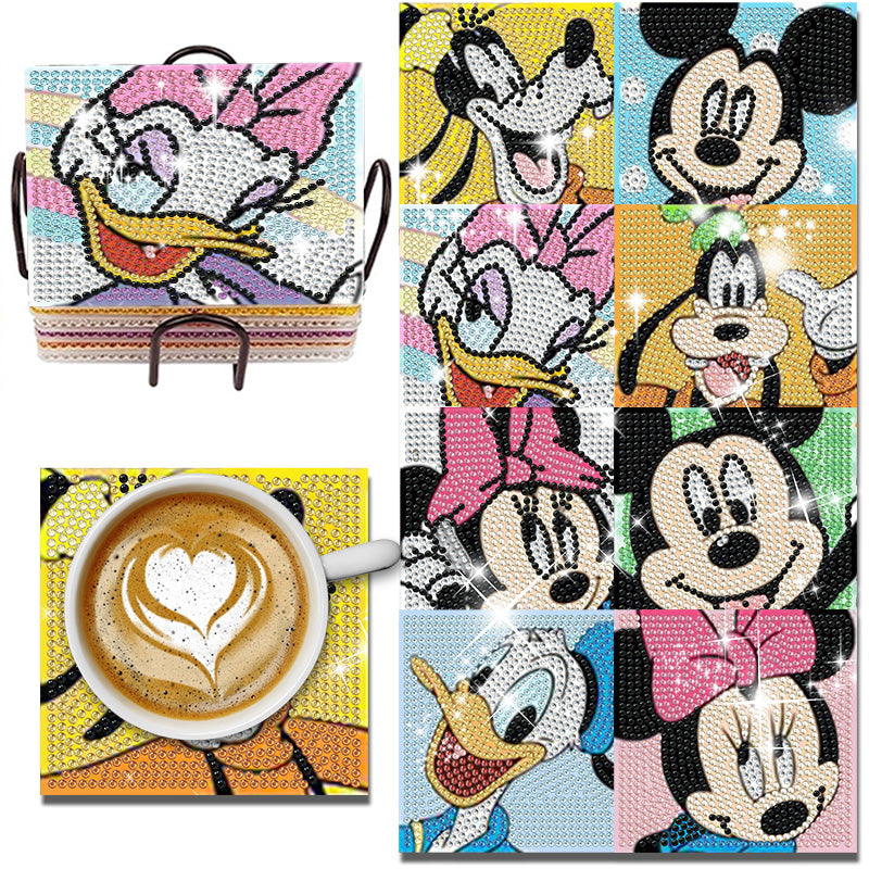8 pcs set DIY Diamond Painting Coaster | Cartoon