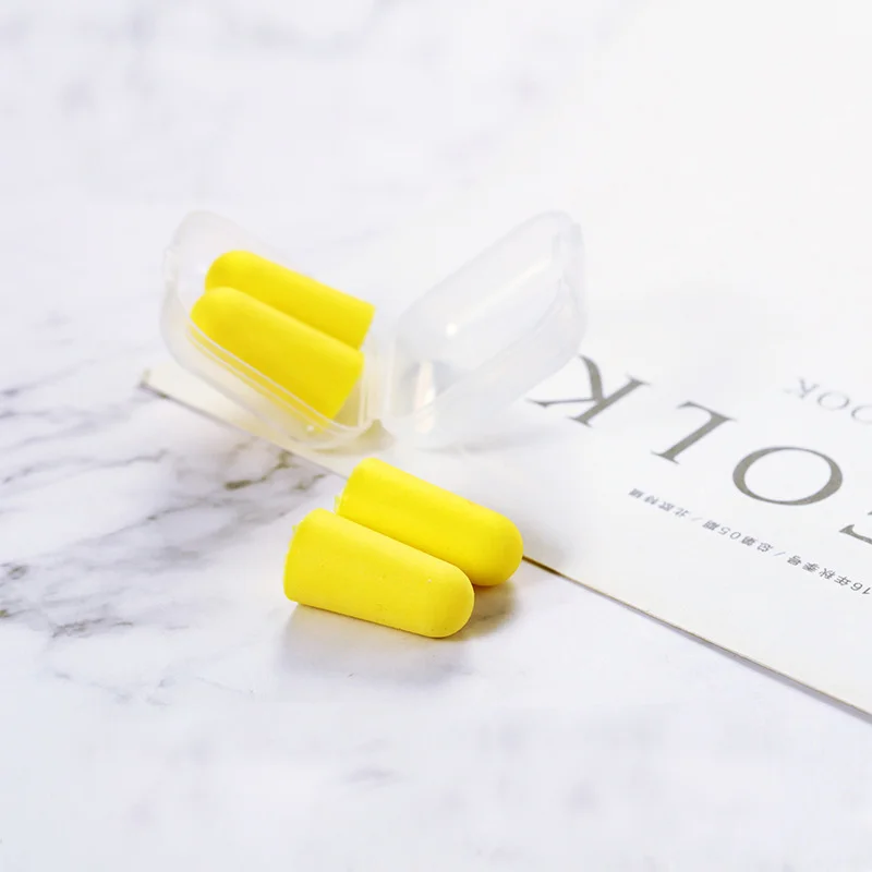 Slow Rebound Sponge Bullet Noise Reduction Mute Sleep Earplugs