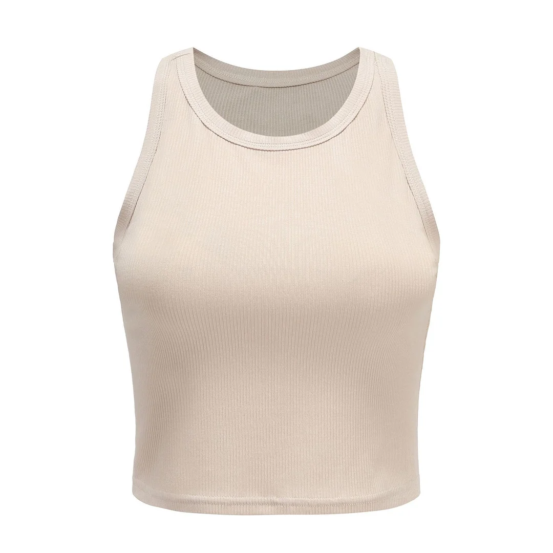 SOLID COLOR SLEEVELESS TANK TOP