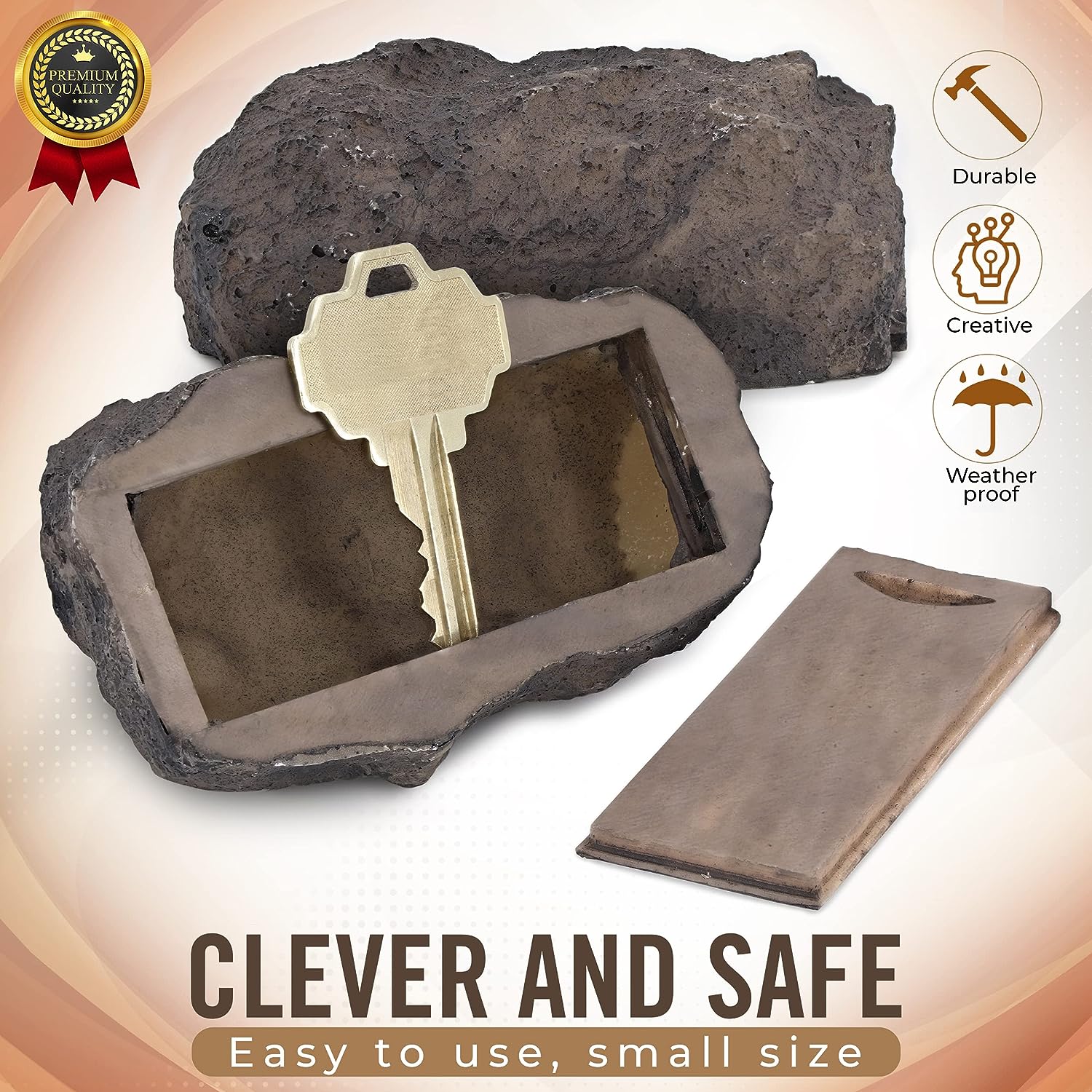 Hide-a-Spare-Key Fake Rock Imitation Stone Key Box