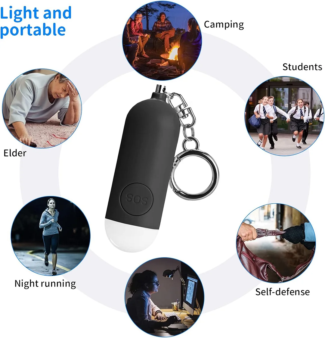 Pocket Alarm with 130 dB Siren and LED Light