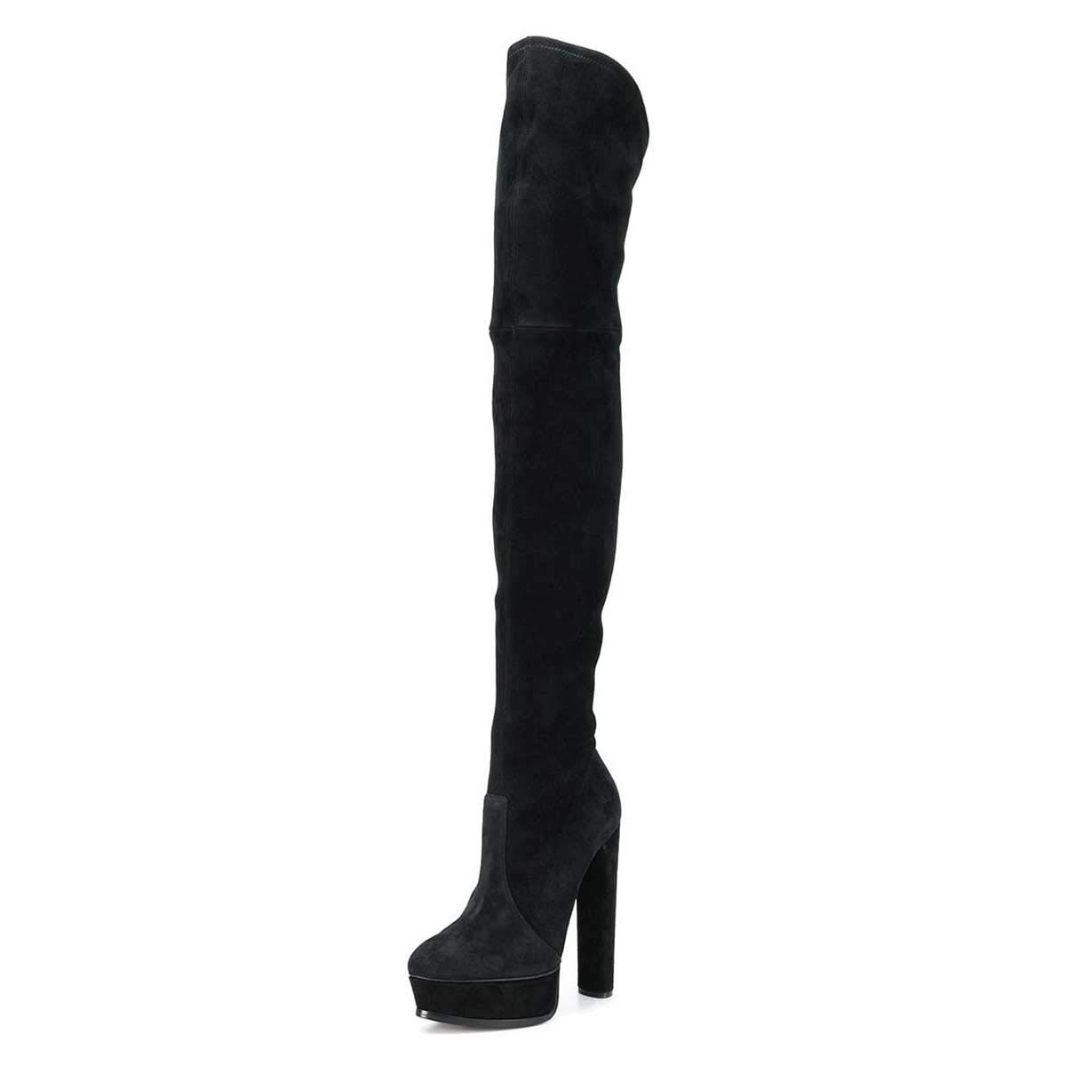 Sexy Thigh High Platform Stretch Boots with High Heels Vdcoo