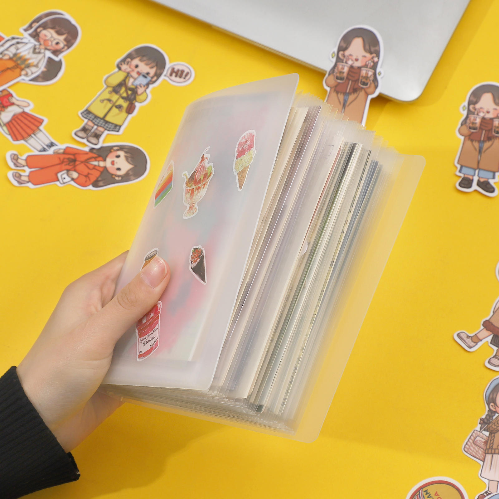 JOURNALSAY A6 Slip Pocket Folders 40 Pages Cute Journal Diary Note ...