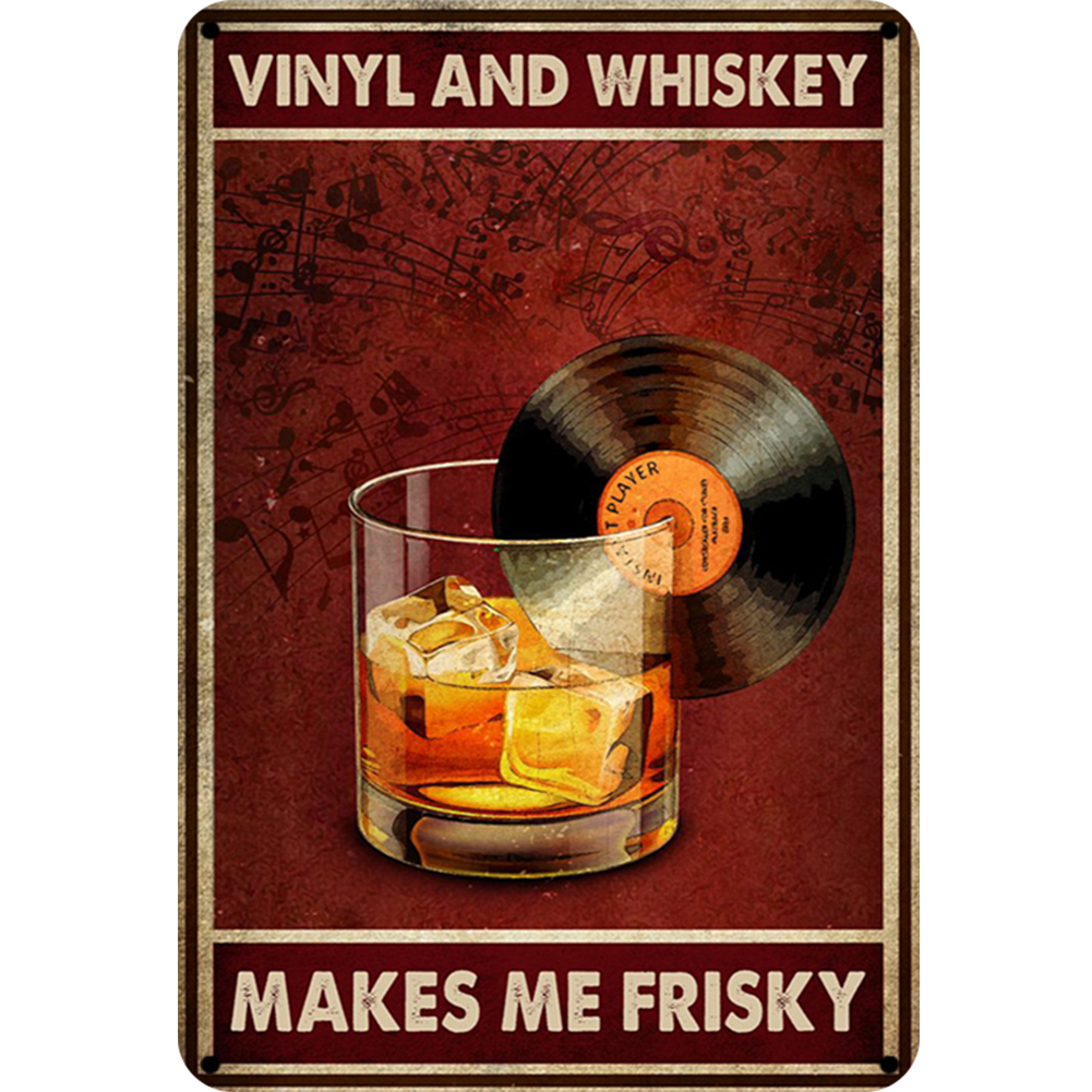 20*30cm/30*40cm - Vinyl And Whiskey Makes Me Frisky - Vintage Tin Signs ...