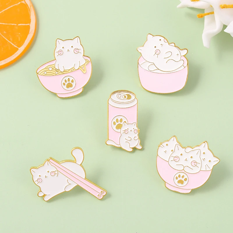 Cute Stacked Arhat Cat Pins