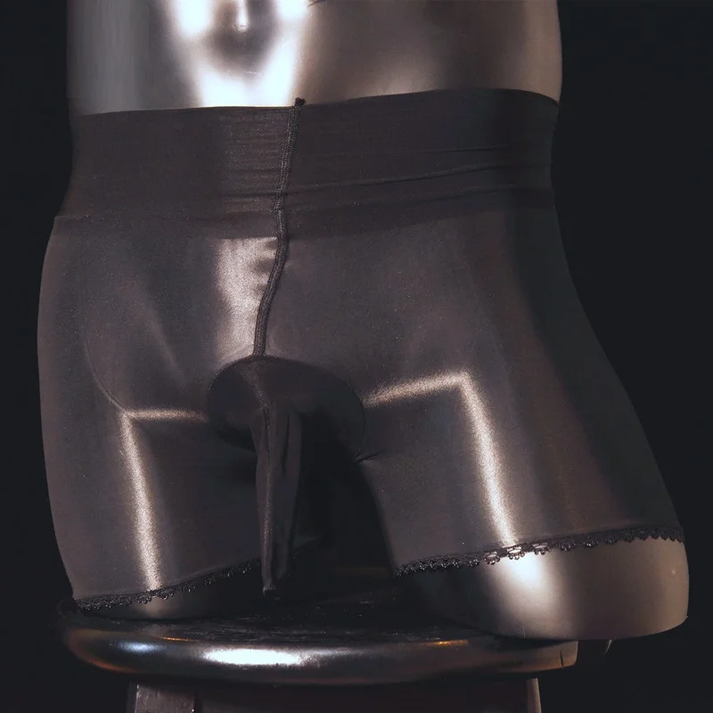 Men's sexy transparent boxer briefs invisible high elastic silky smooth ...