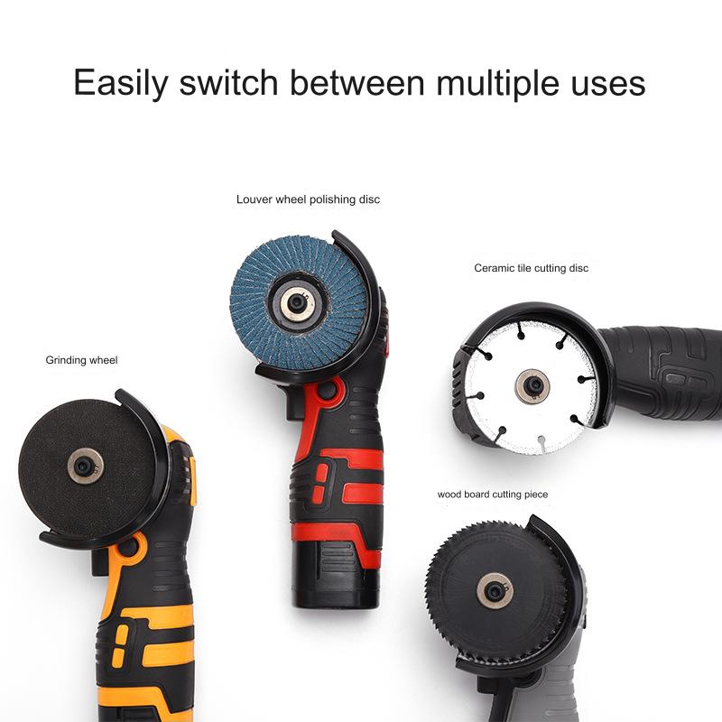 Portable Rechargeable Angle Grinder, 12V Mini Cordless Metal Cutting ...