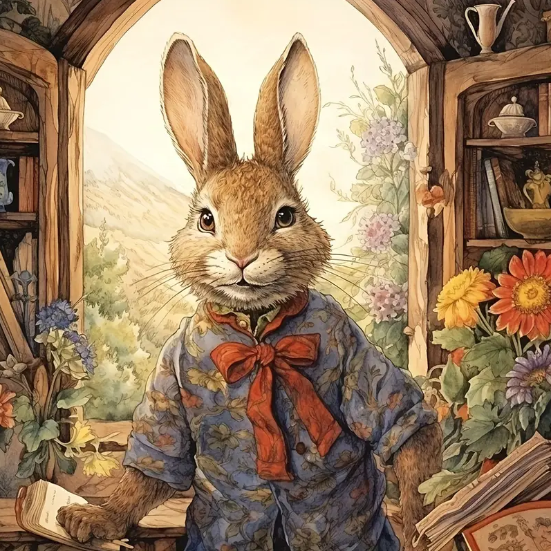 Peter Rabbit (velvet cloth) AB drill full round/square diamond painting