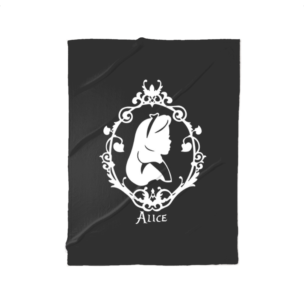 Silhouette Of Beautiful Alice, Alice In Wonderland Fleece Blanket