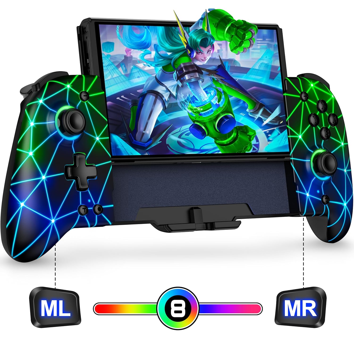 Mocagen Switch Controllers for Nintendo Switch/OLED Games Handheld Mode ...