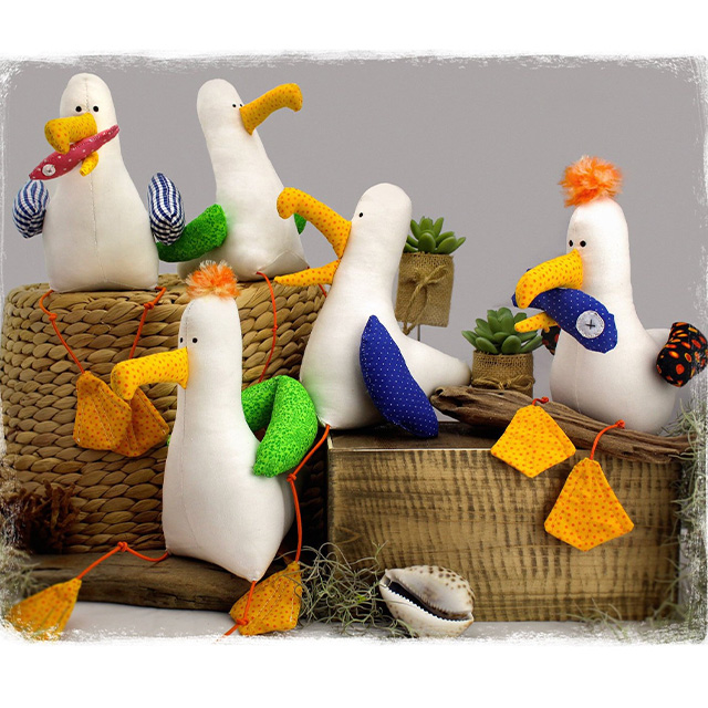 Adorable Seagull Bird Sewing Template Set - With Instructions