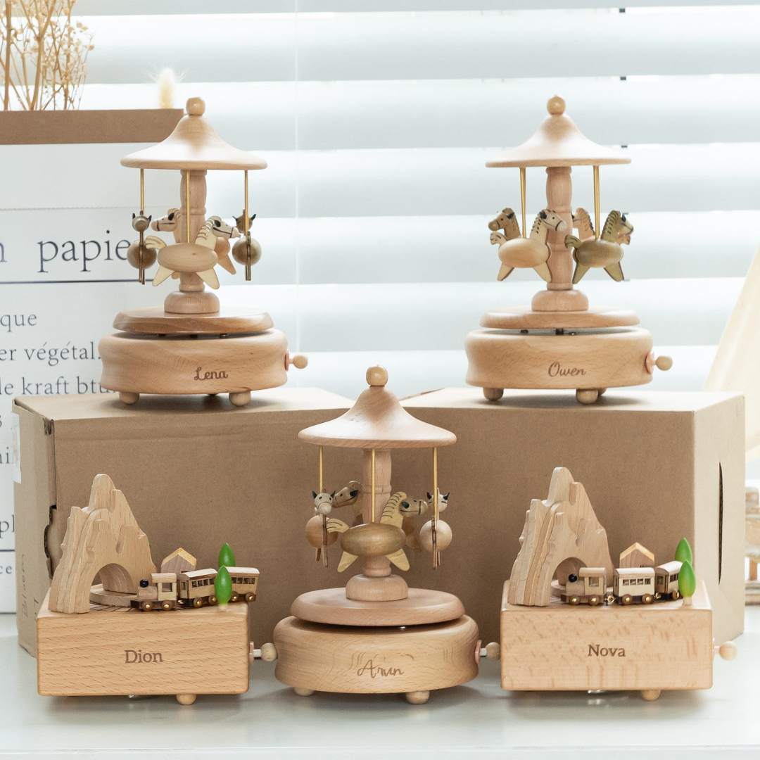 Handmade Music Box, Engraved Name Music Box, Personalized Wooden Music Box