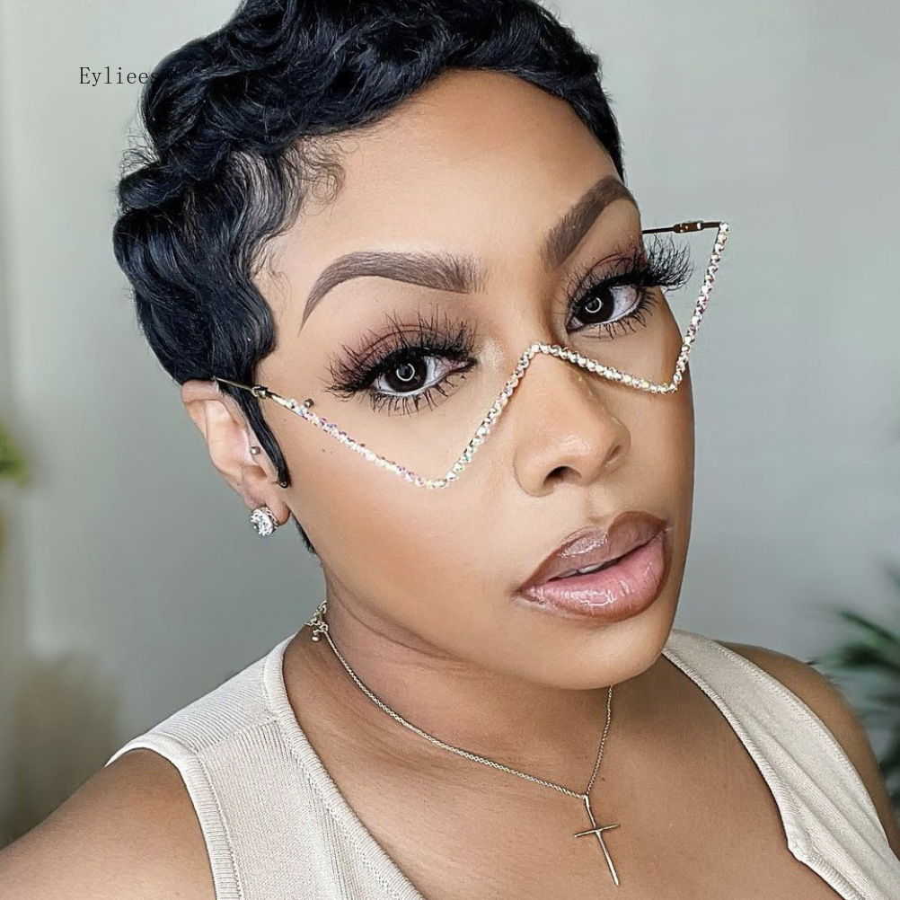 New in Crystal Sunglasses Frames For Women Small Diamond Eyeglasses ...