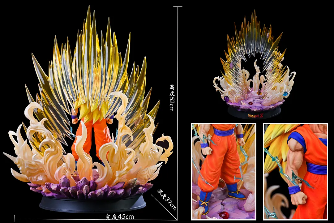 1/6 Scale Super Saiyan 3 Son Goku with LED - Dragon Ball Resin Statue ...