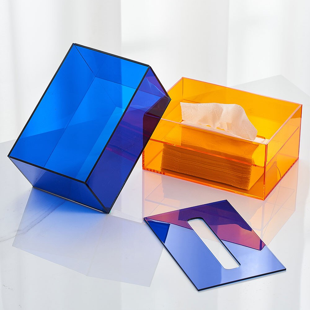 Nigikala Acrylic Tissue Box Transparent Color Portable Tissue Boxes ...