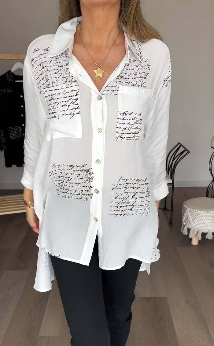 Letter Print Shirt Top