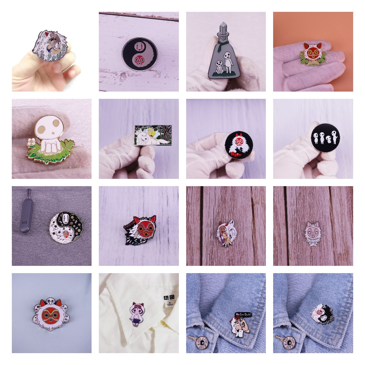 Excellent Quality Anime Mononoke Hime Princess Mononoke Feminism Enamel ...