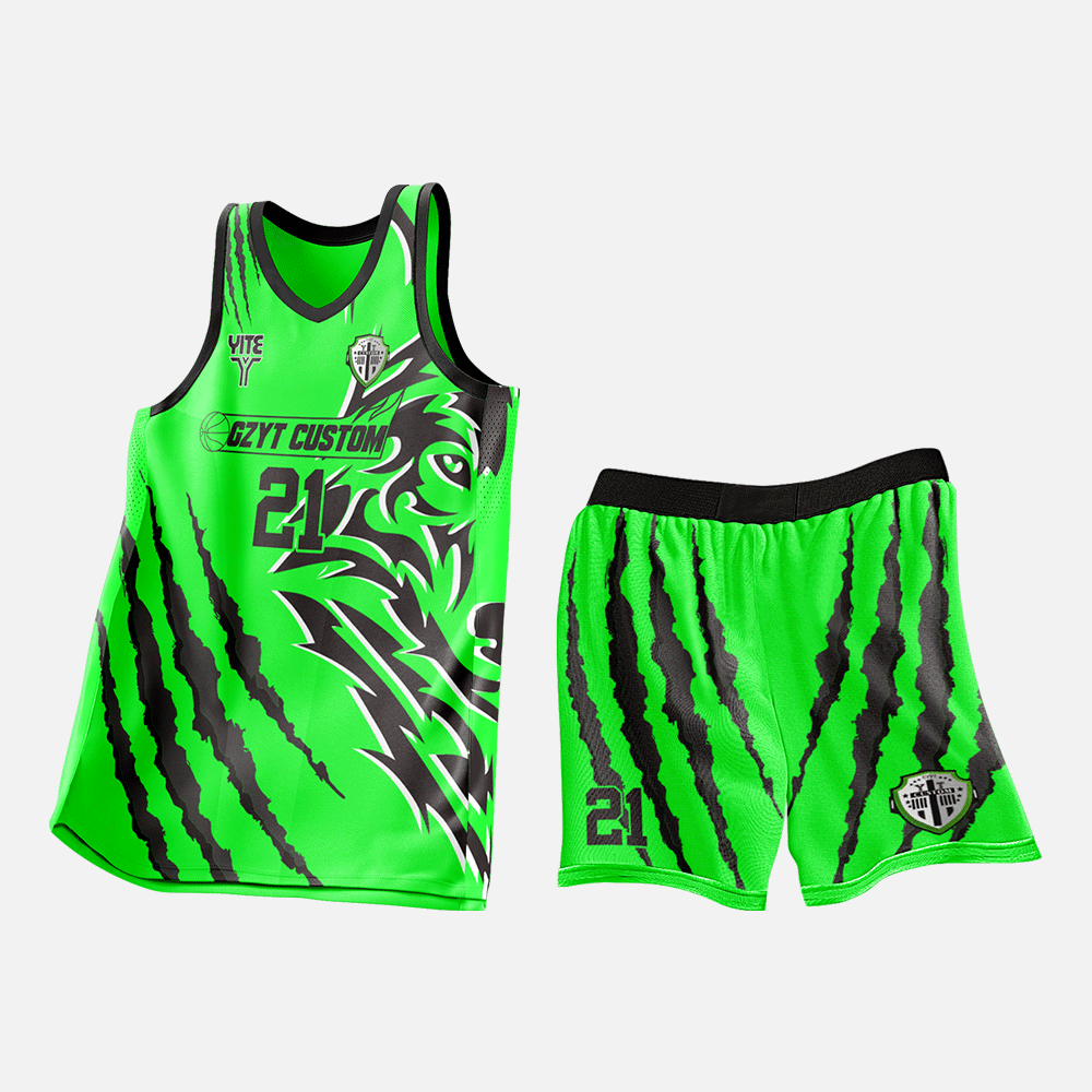 YITE | XL25-033- White And Green Basketball Uniforms