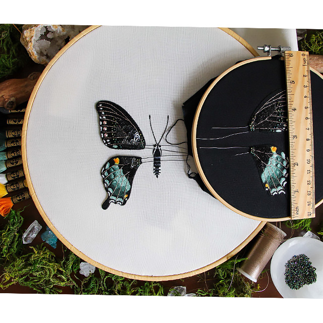 3D Butterfly Embroidery Thread Painting With Tutorial