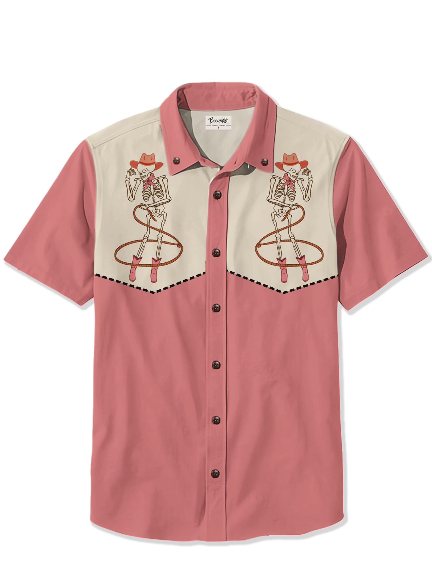 Western Skeleton Wielding A Whip Printed Hawaiian Shirt For Men Button ...