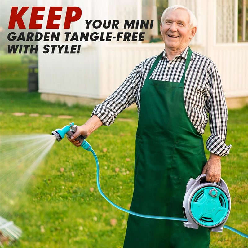 Saker® Retractable Portable Garden Hose Reel with 6 Spray Patterns ...
