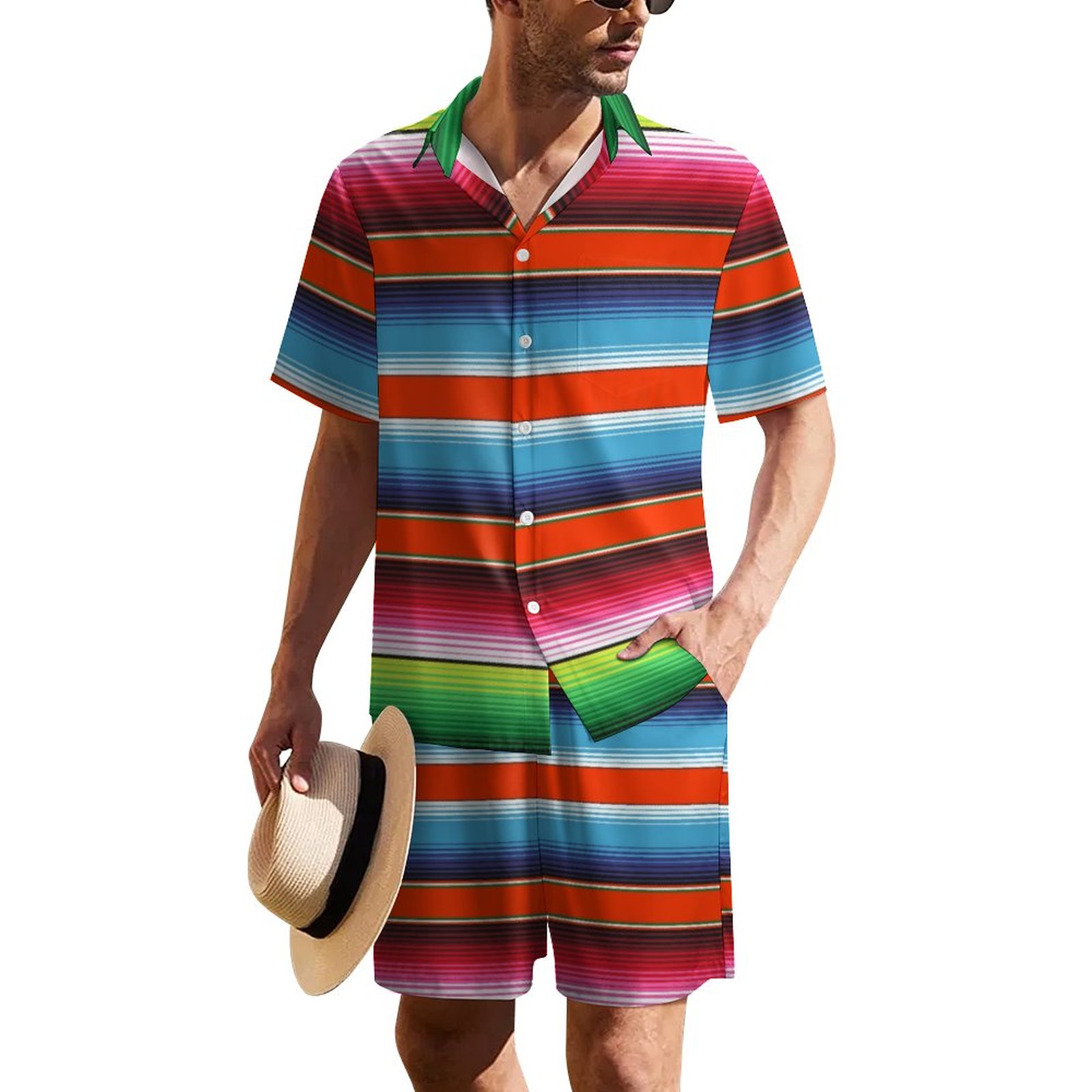 SFNEEWHO Traditional Spanish Serape Fiesta Mexican Blanket Men's ...