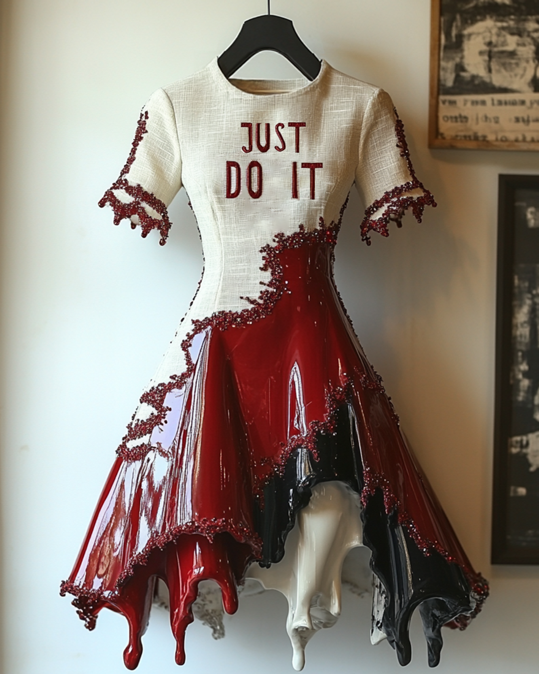 Halloween theme blood splash "just do it" contrast irregular patchwork ...