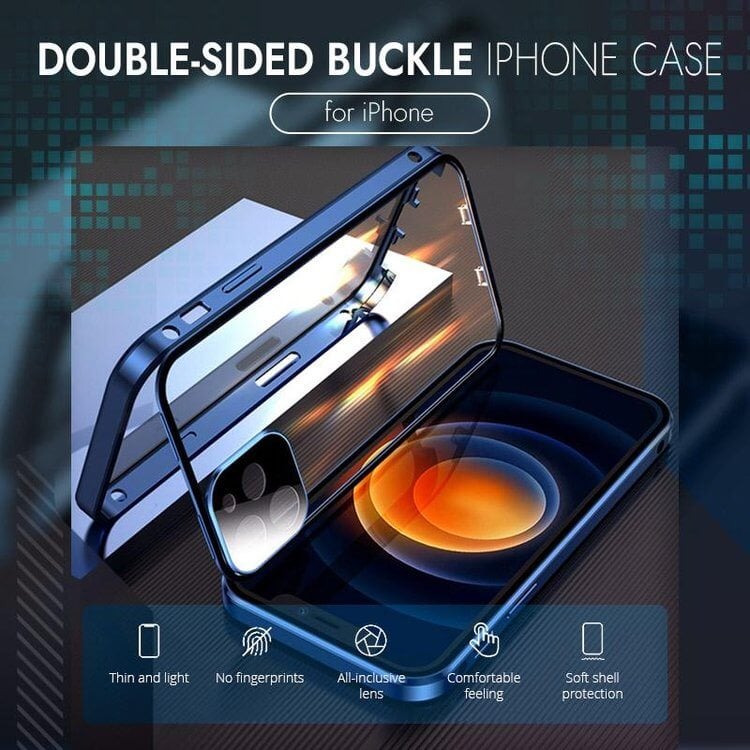 Double sided buckle metal phone case for iPhone