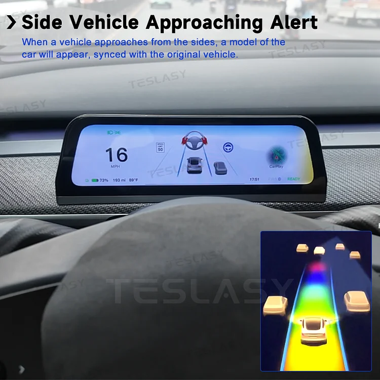 TESLASY Model 3 / Y 9.6-inch CarPlay Instrument Cluster Head-up Display