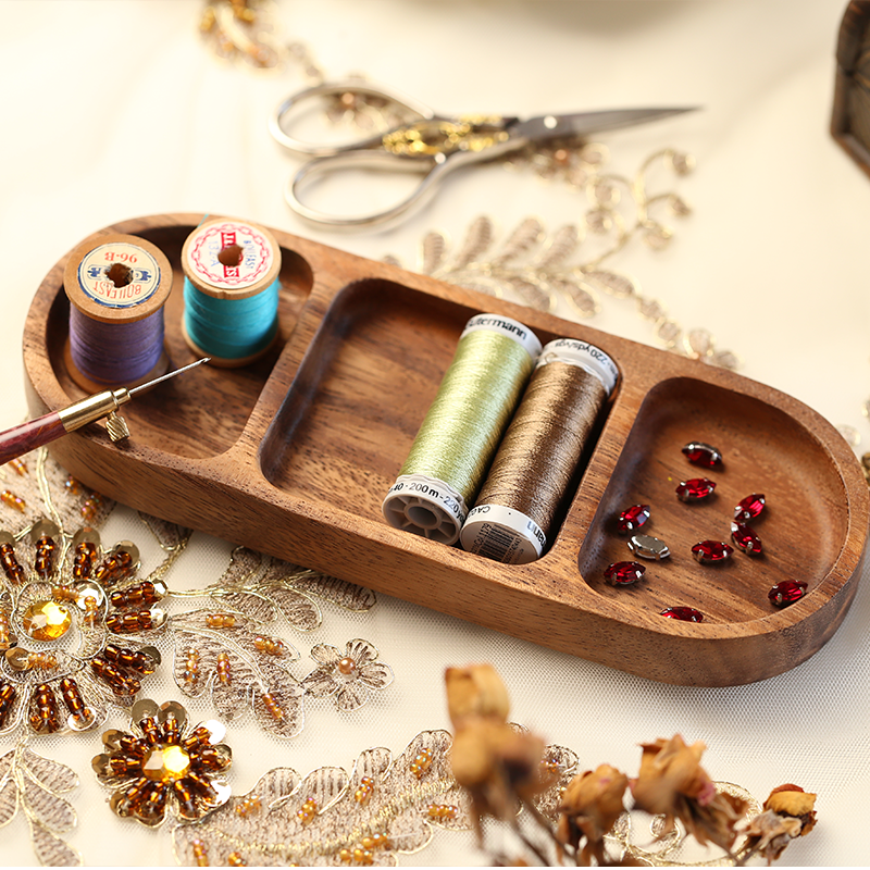 Solid Wood Poke Bead Plate