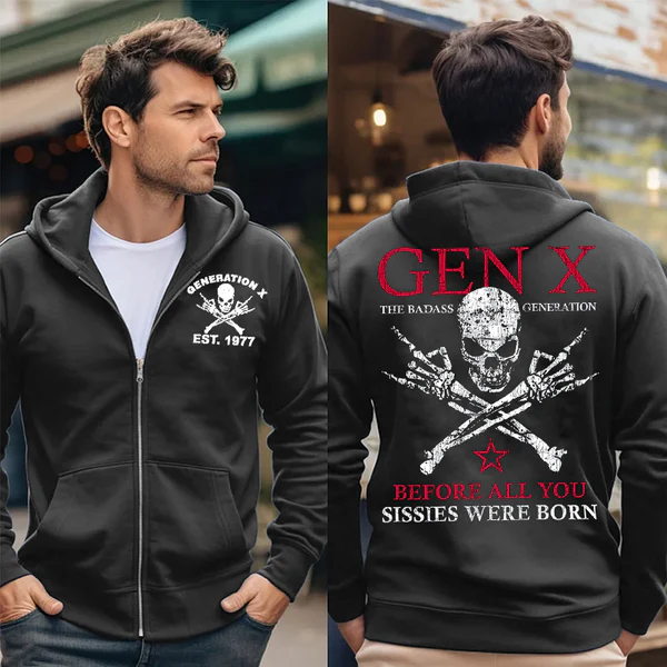 Custom The Badass Generation X Skull T-shirt, Custom Gen X Est 1965 ...