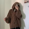 VINTAGE LAZY ZIP HOODED SWEATER JACKET