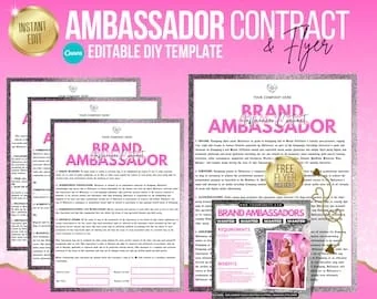 Brand Influencer Forms, Brand Ambassador Forms, Influencer Contract ...