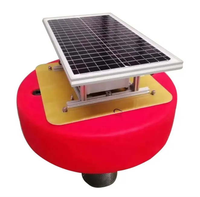 Solar buoy with integrated water quality monitoring sensor DO, pH ...