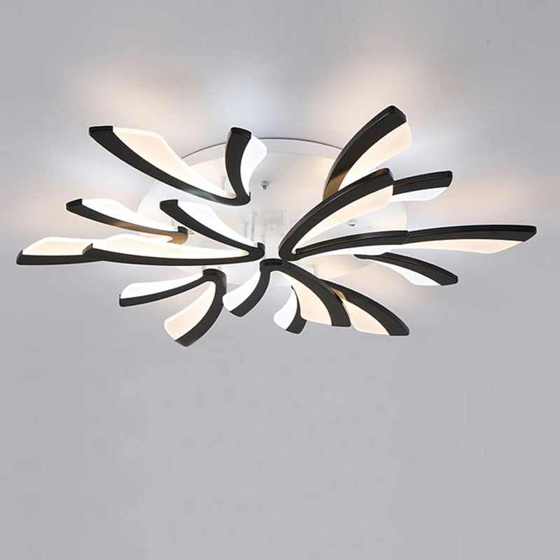 Black Modern LED Ceiling Lights Fixtures For Living Dining Room Bedroom ...