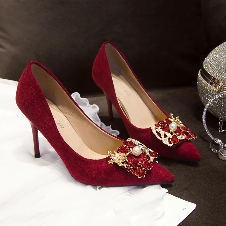 2020 New 9cm High Heel Shoes Red Party Shoes Women Shoes