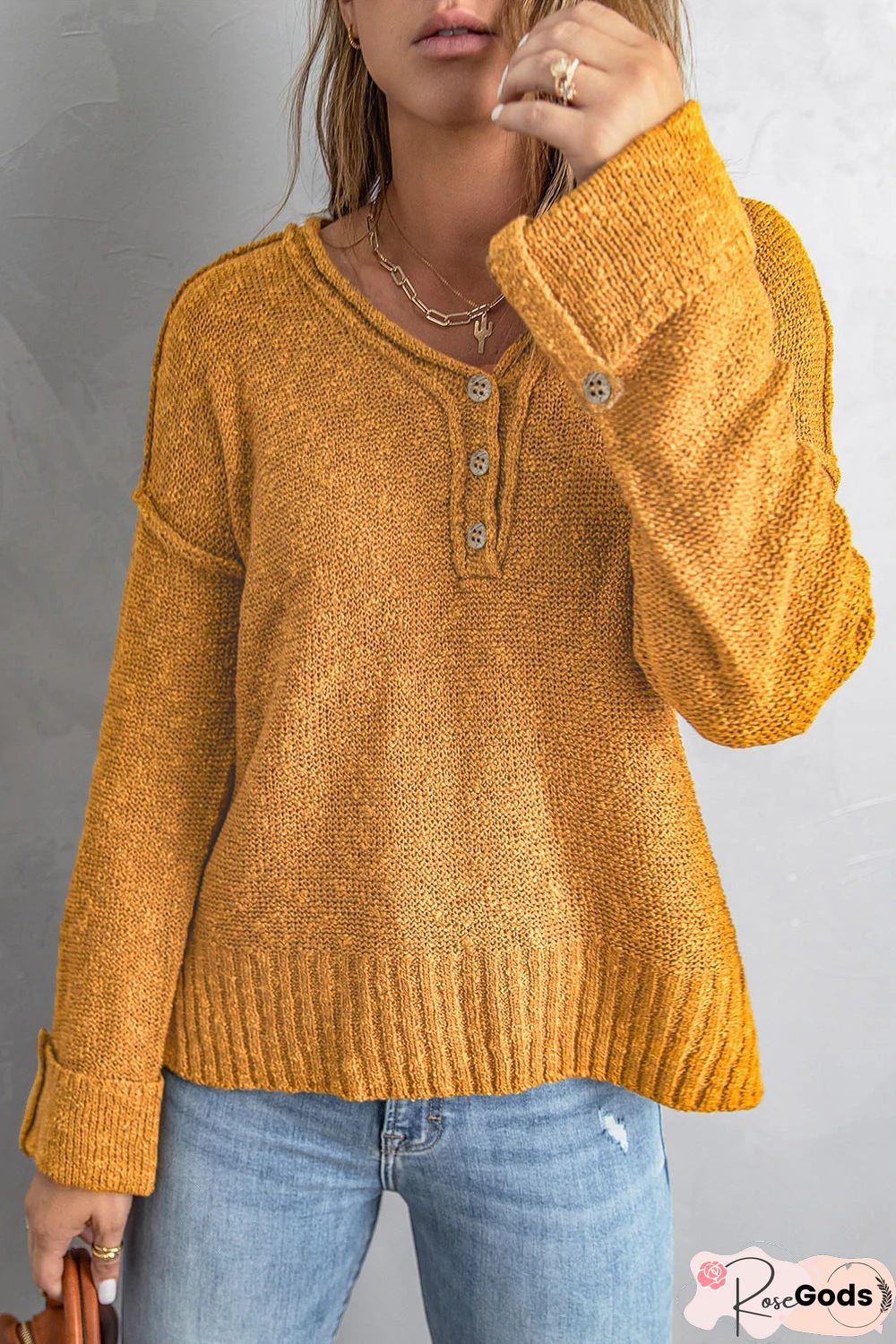Full Size Run Henley Sweater