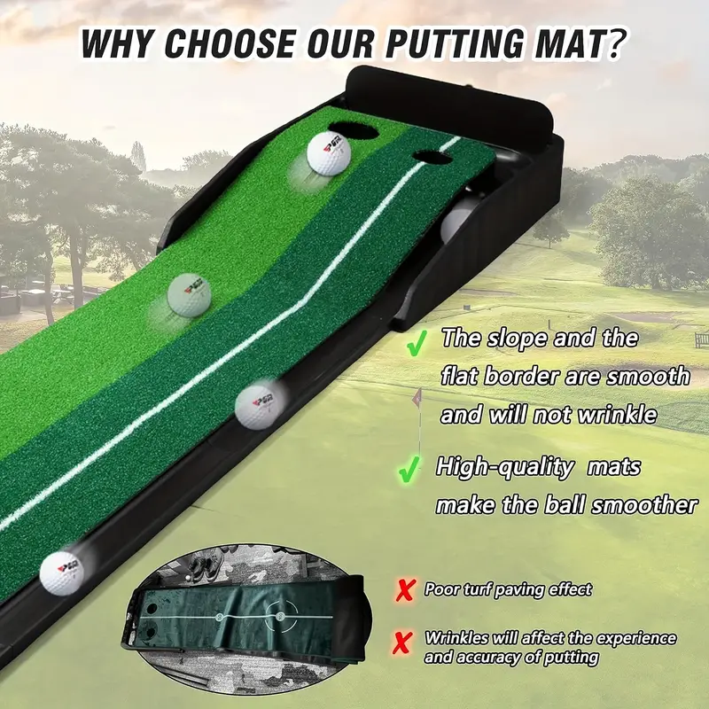 Putting Matt for Indoors Golf Putting Mat with Auto Ball Return - Golf ...