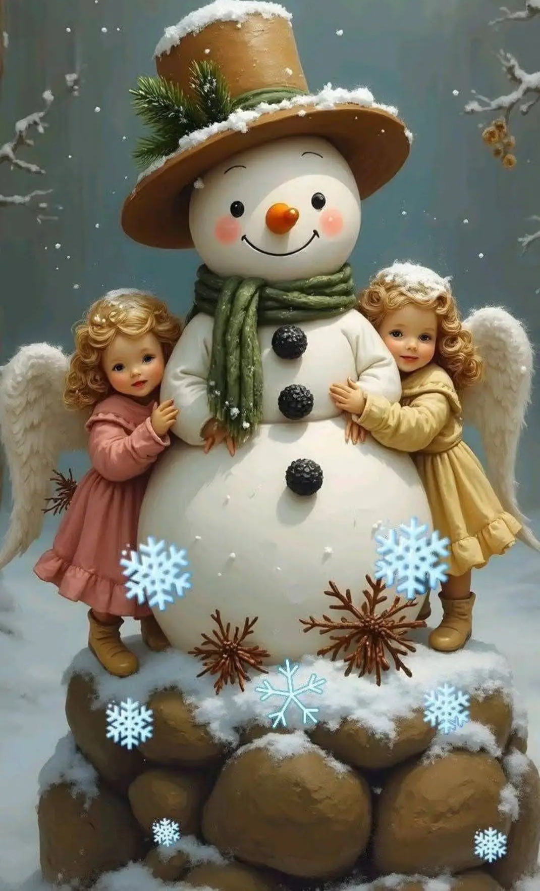 Snowman and Angel Girl (velvet cloth) AB drill full round/square ...