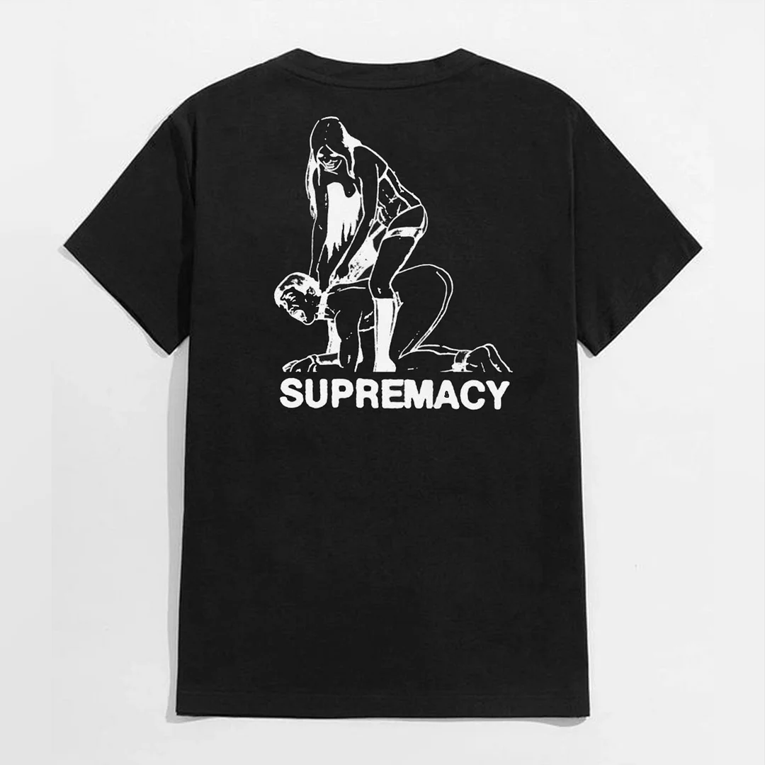 SUPREMACY Funny Lovers Graphic Black Print T-Shirt
