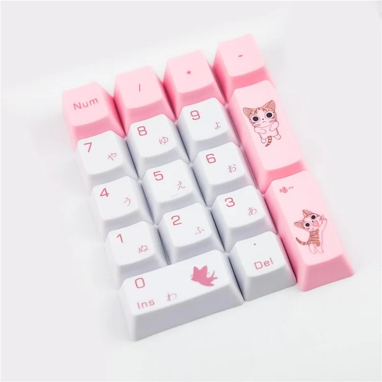 Pink Kitty Kat Keycap Set