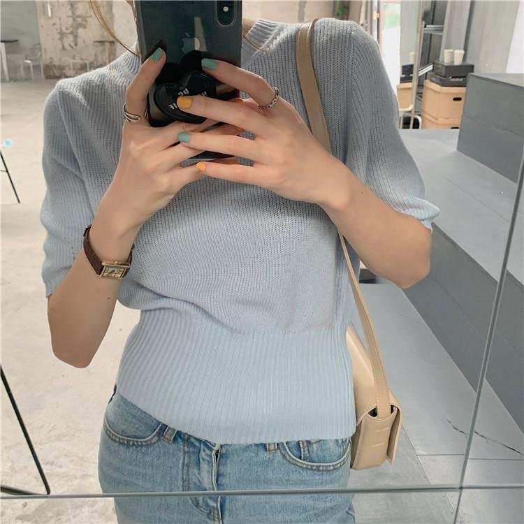 CANDY COLOR KNIT CROP TOP