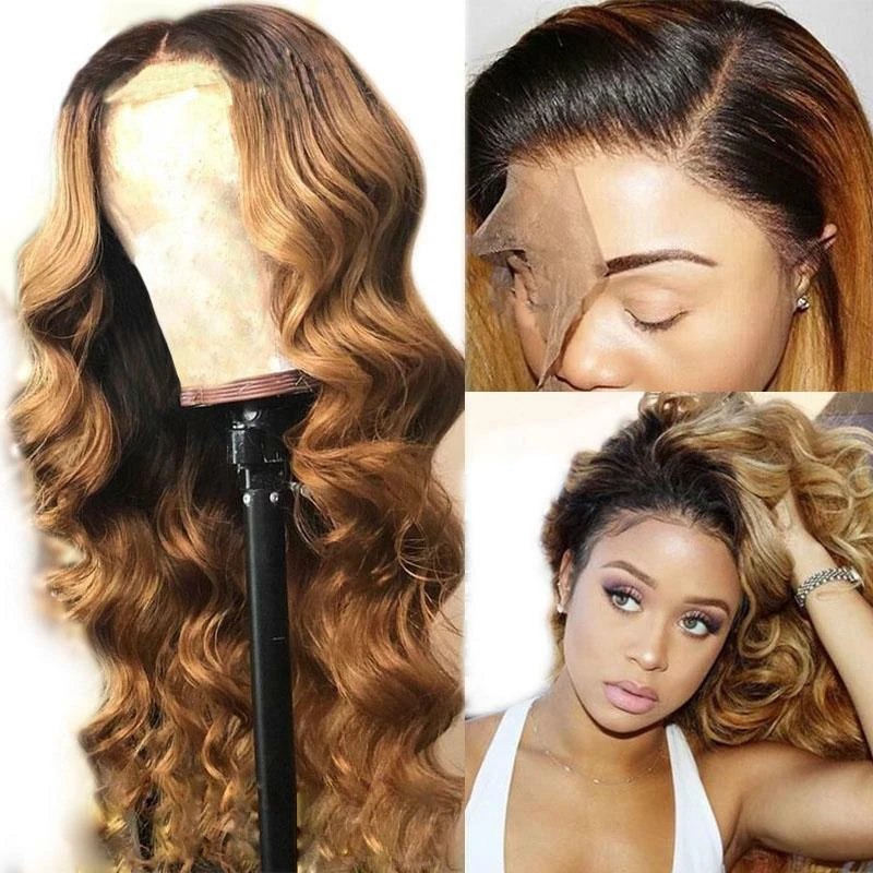 Brown 360 Lace Wigs Pre Plucke Body Wave With Babyhair