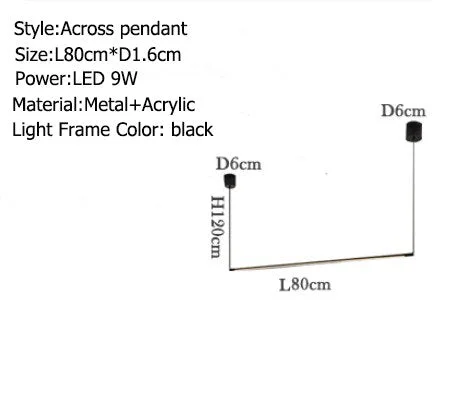 Modern LED Cylindrical Pendant Lights Background Strip Hanglamp Long ...