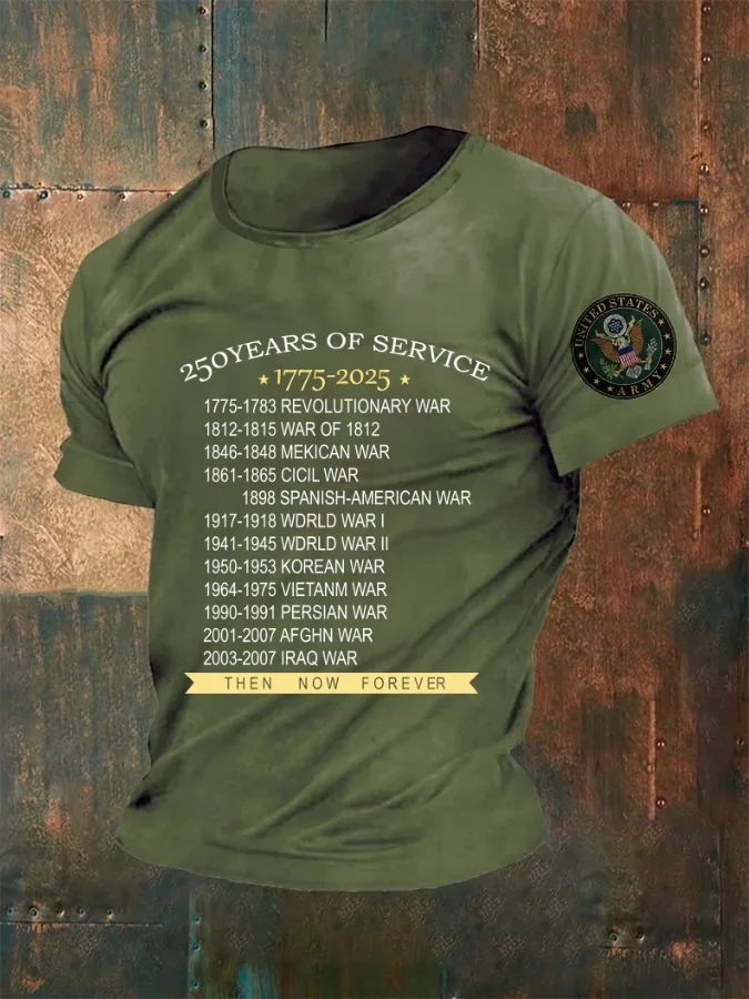 Men's United States Army 250 Years Of Service 1775-2025 Then - Now ...