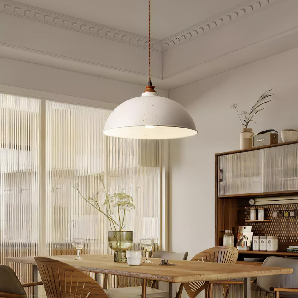 Creative Semi-Ball Pendant Light | Modern Woodgrain Finish