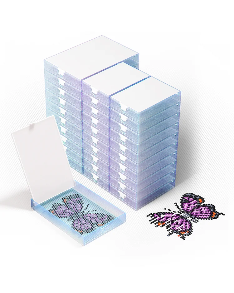 Cateared Trabricks Galaxy Series, Stackable Diamond Art Trays with Lids, Craft and Bead Storage ...