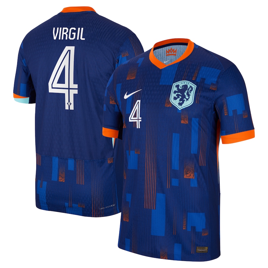 Netherlands Virgil van Dijk 4 Away Shirt Kit EURO 2024